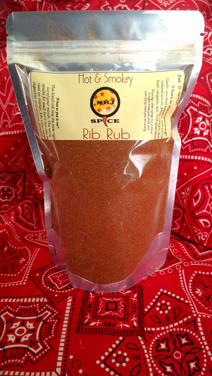 8 oz. Hot and Smokey Rib Rub Pouch – NRJSPICE FOOD LLC